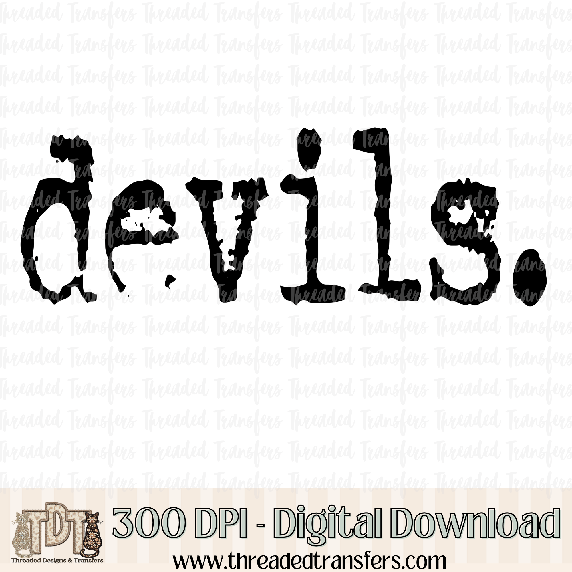 Devils Typography Digital Design Download (PNG Format - no product shi ...