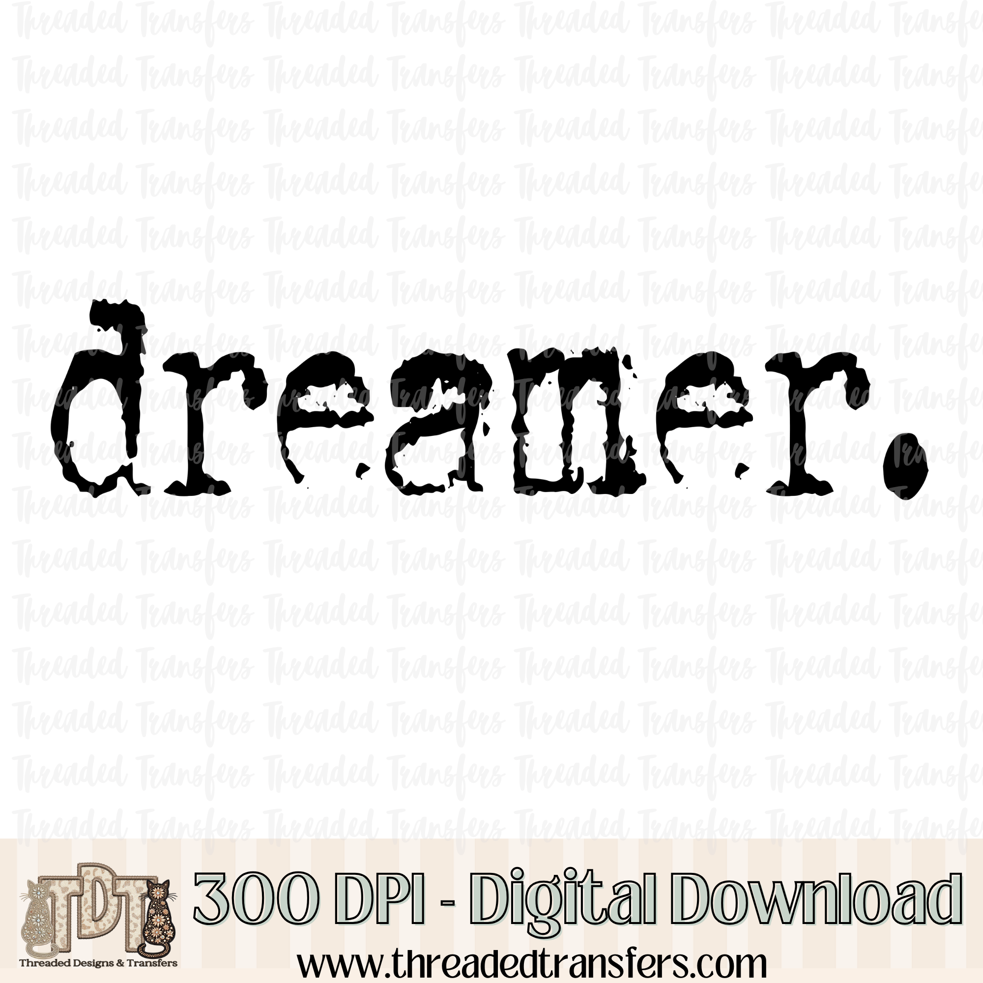 Dreamer Typography Digital Design Download (PNG Format - no product sh ...