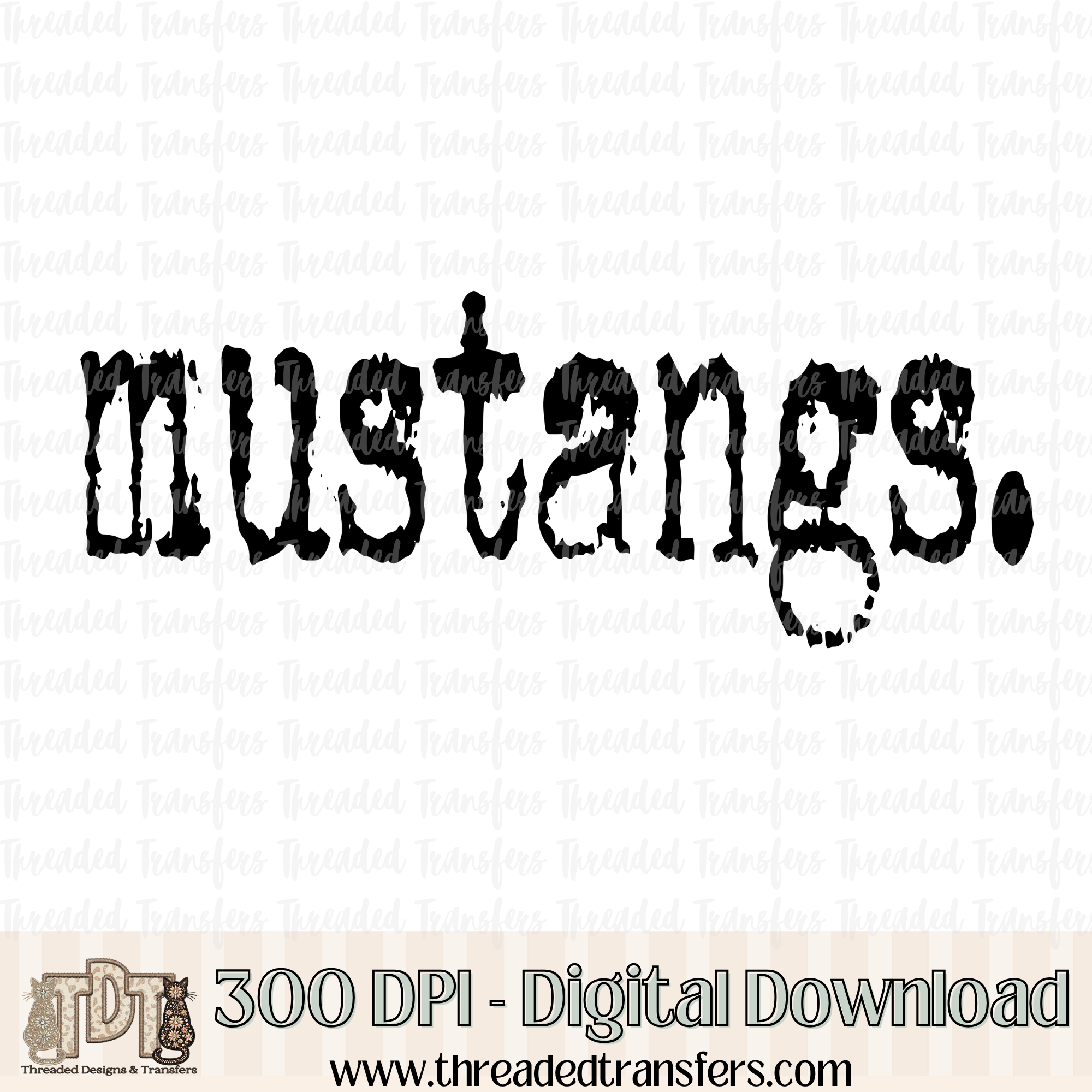 Mustangs Typography Digital Design Download (PNG Format - no product s ...
