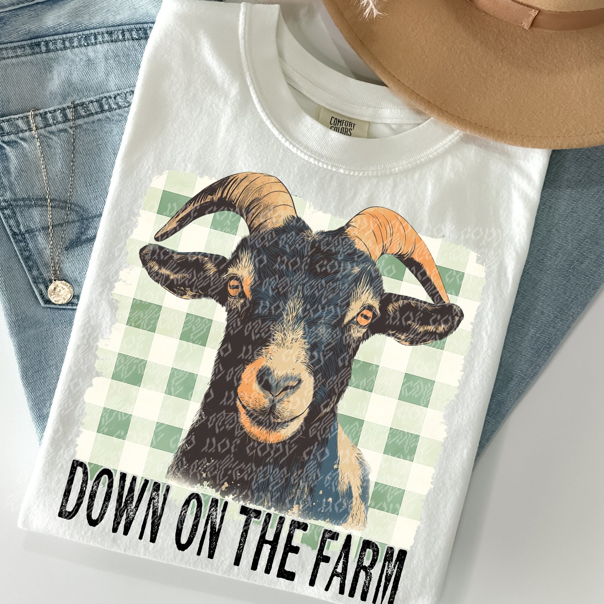 Down on the Farm Goat Vintage DTF Transfer – Threaded Transfers