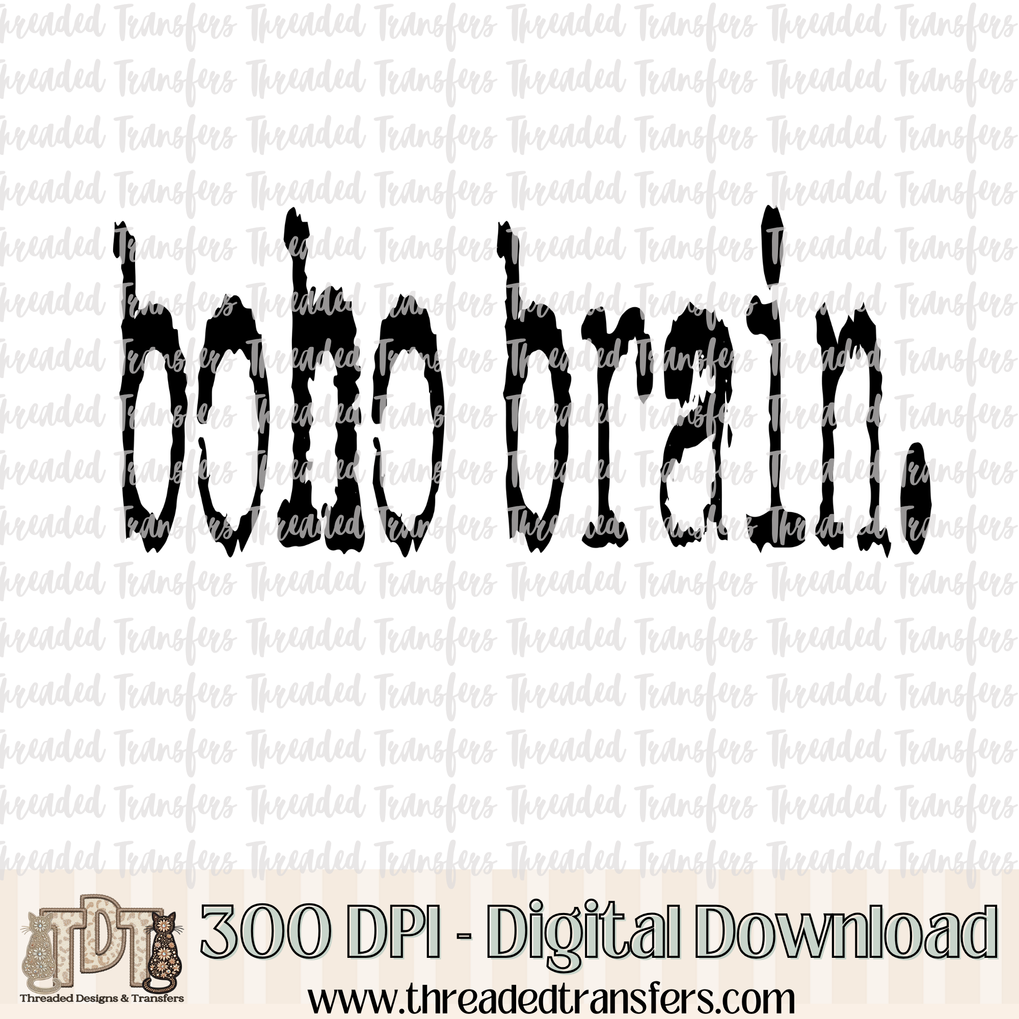 Boho Brain Typography Digital Design Download (PNG Format - no product ...
