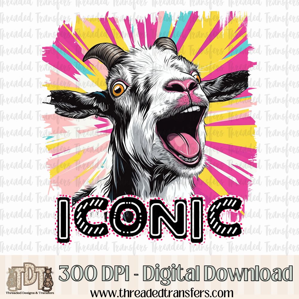 Iconic Goat Digital Design Download (PNG Format - no product shipped ...
