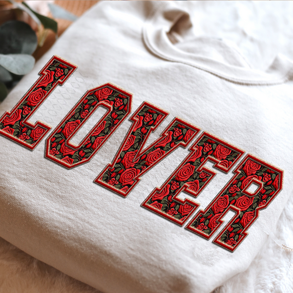 Lover Faux Embroidery and Sparkle *EXCLUSIVE* DTF & Sublimation Transf ...