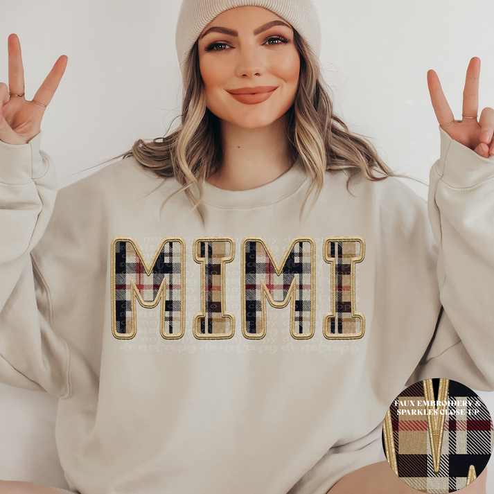 Mimi Fall Plaid Faux Embroidery DTF Transfer – Threaded Transfers